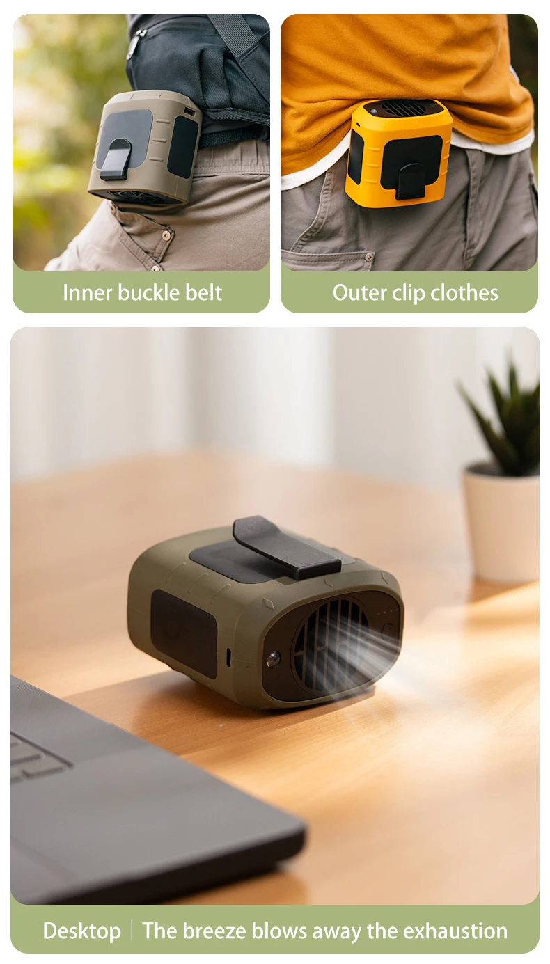 Portable Comfortable Hanging Waist Fan Quiet Brushless Motor High ...