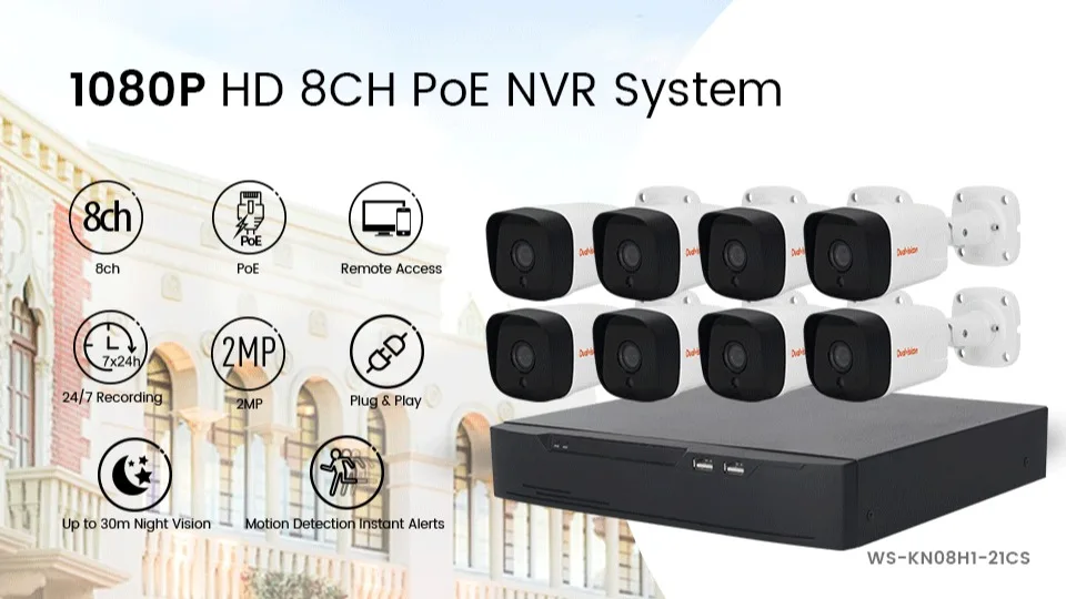Hd 1080p 4mp 5mp 8mp Security Camera System 4ch 8ch 16ch Poe Nvr Kit ...