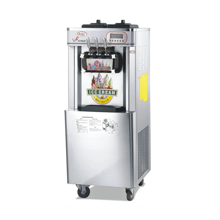 Three Flavors Table Top Ice Cream Making Machine And Standing Type Ice ...