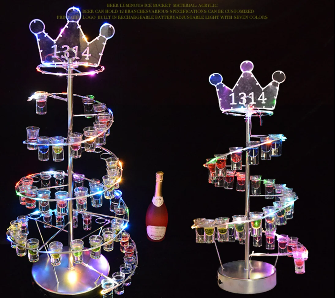 Bar Nightclubs Wedding Custom Wine Stand Bullet Cup Display Holder LED ...