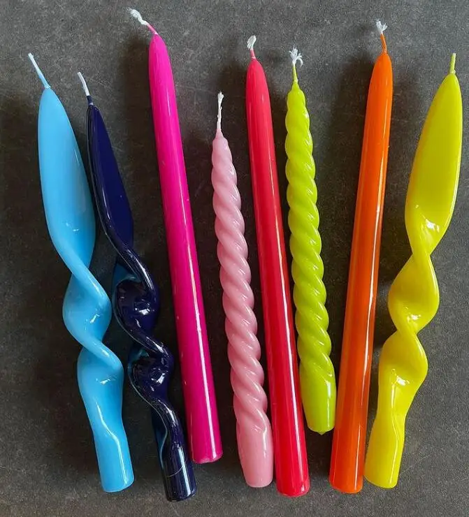 Long Burning Wholesale Holiday Colored Party Spiraled Church Candle ...