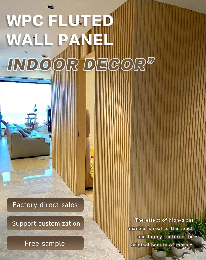 Indoor Decoration Pvc Wpc Wall Panel Fluted Grille Wall Louvers Board ...