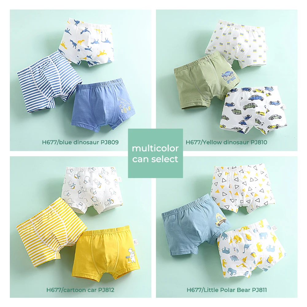 Children Underpants Boys Cartoon Boxer Brief Shorts Cotton Baby Boxers ...