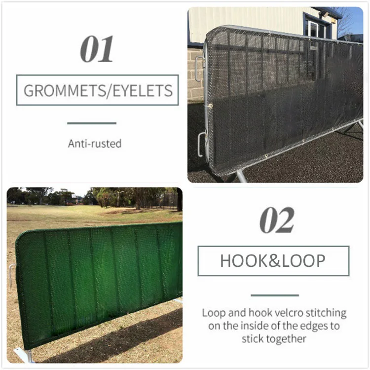 Temporary Fencing Barricade Banner Cover - Crowd Control Mesh