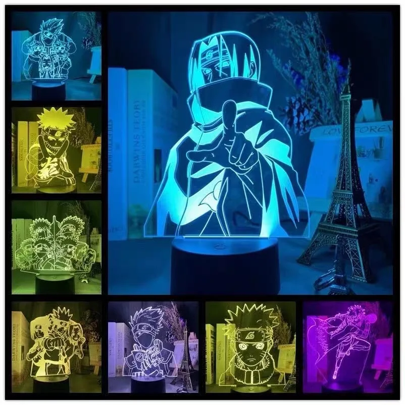 Anime Sakura Itachi Uchiha Akatsuki Kakashi 7 Colors 3d Usb Touch Led ...