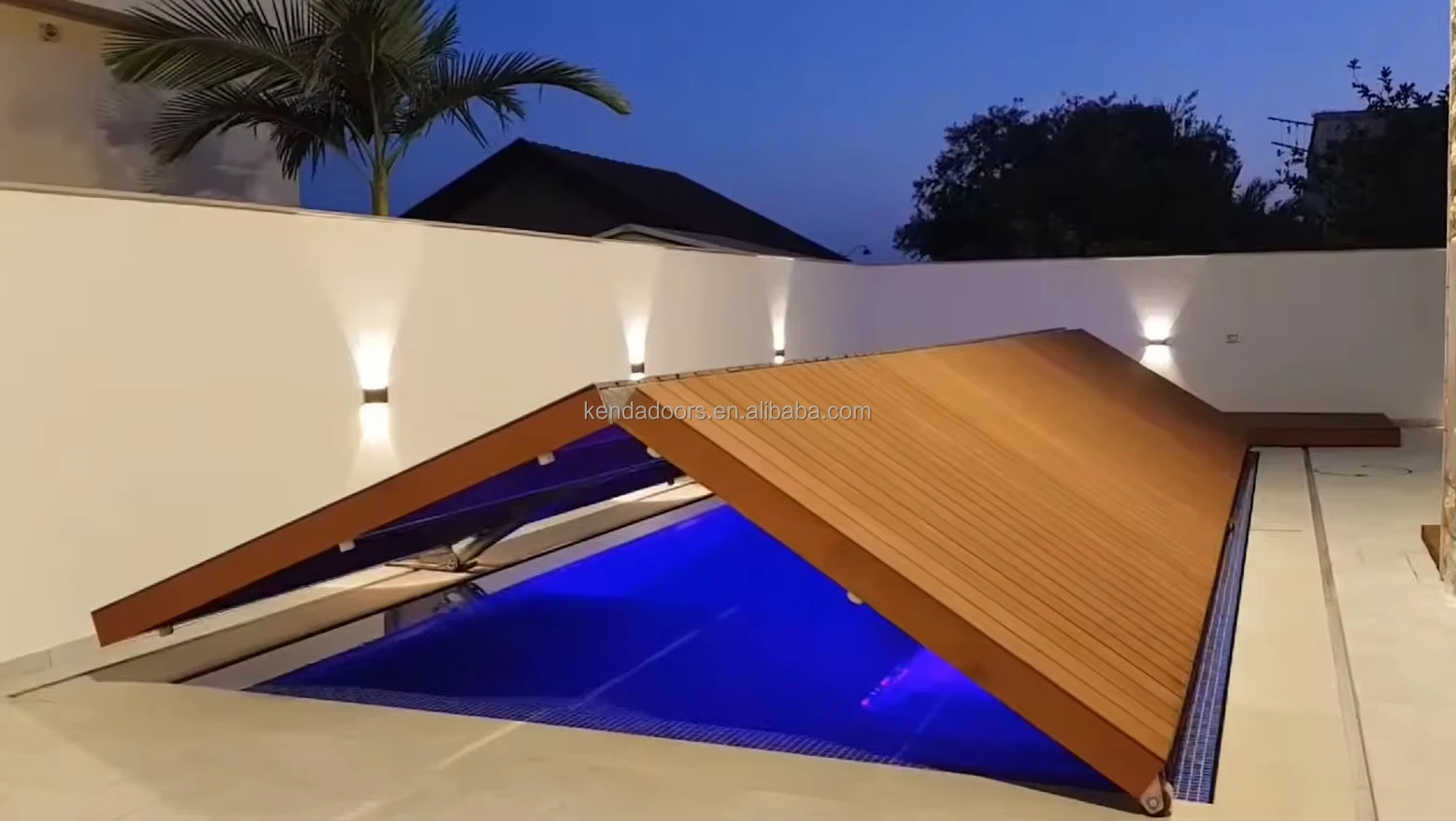 Automatic Retractable Pool Cover - Luxury Sliding WPC Deck Surface ...