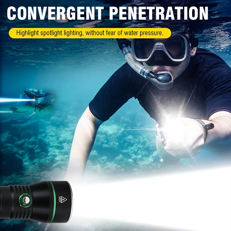 High Power 3000lm Diving Flashlight Underwater Professional Diving ...