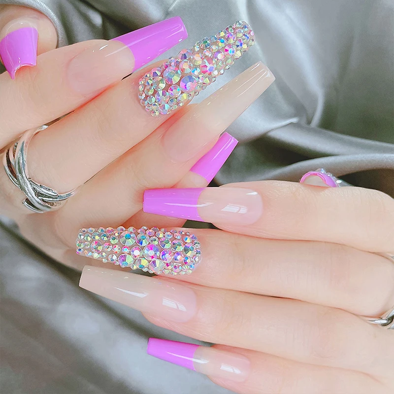 Wholesale Acrylic Artificial Nails Handmade Press On Nails Customized ...