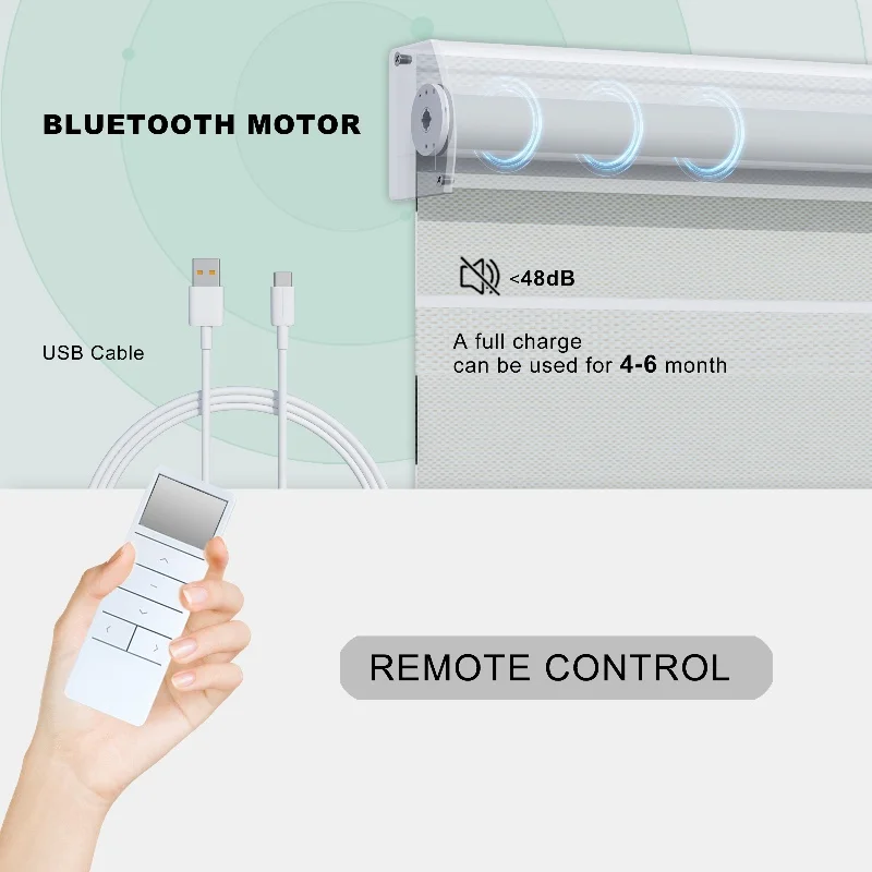 Automatic Motor Remote Control Shade Shutter Day and Night Zebra Blinds