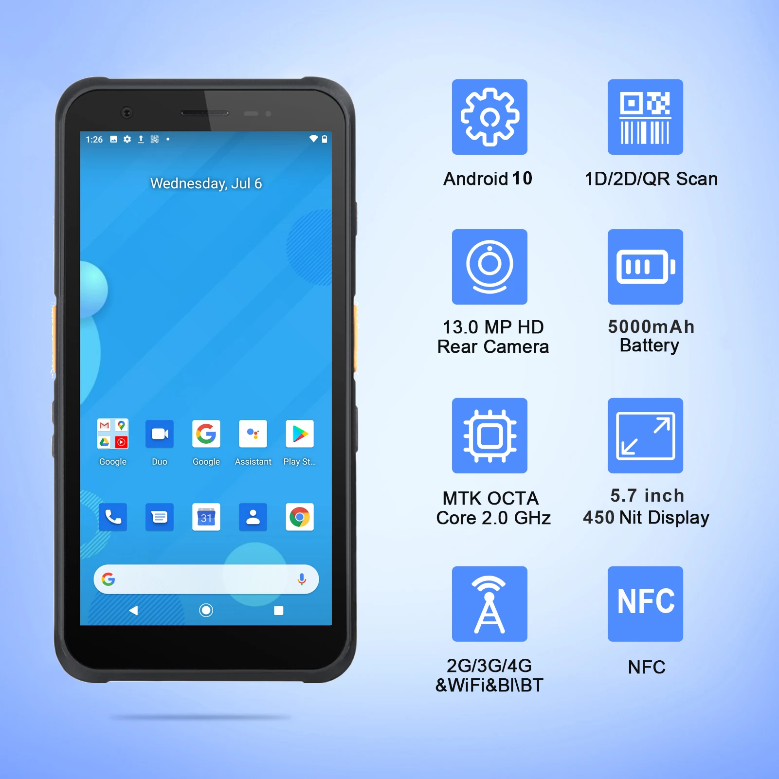 Android Rugged Handheld Pda Mobile Phone With Qr Code Reader 2d Barcode ...