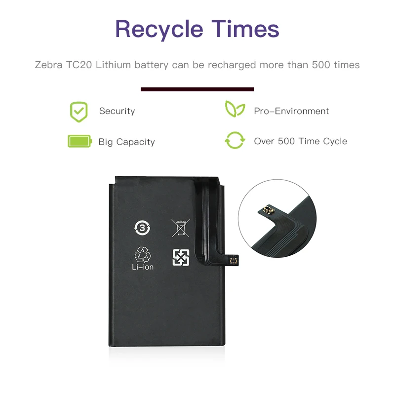 3.85v BT-000334 Li-Ion Battery for Zebra TC20 TC25 - 500+ Cycles