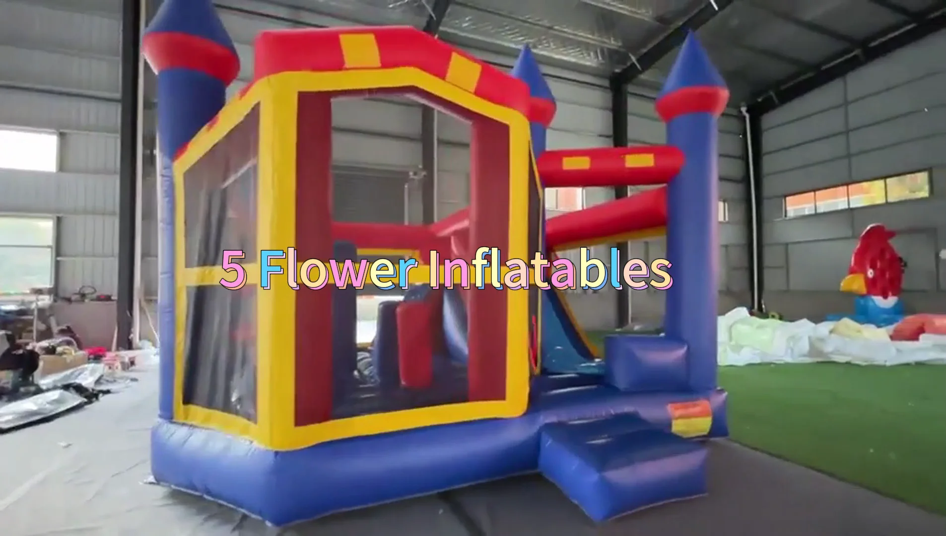 Hot Sale Pvc Red Bouncy Castle Inflatable Blue Bounce House With Slide ...