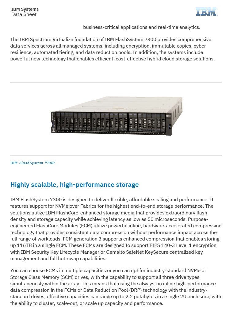Ibm Flashsystem 7300 Storage System Data Storage Array System - Buy ...