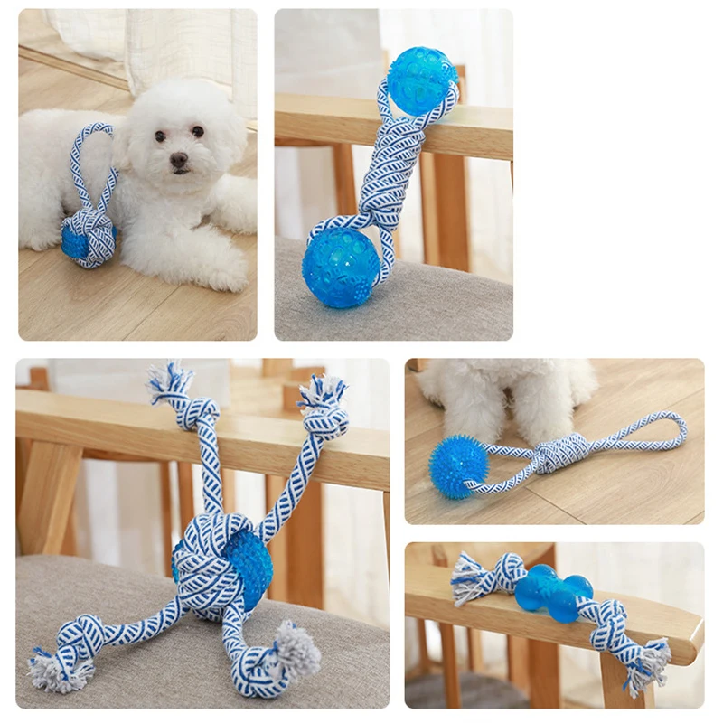 Cotton Rope Dog Chew Toys For Aggressive Chewers Tough Pet Interactive ...