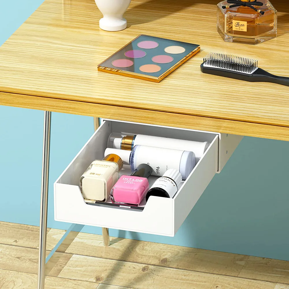 Clear Acrylic Slide Out Table Adhesive Drawer Organizer Hanging Desk ...