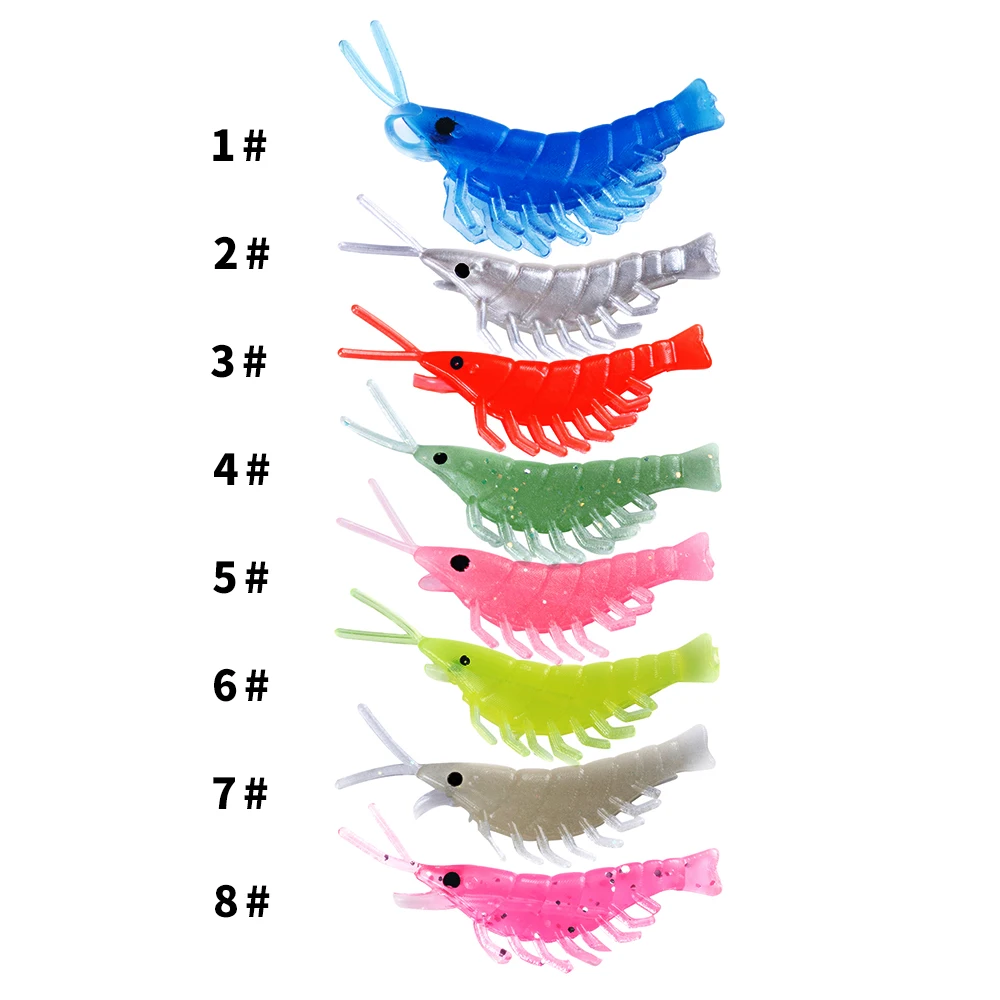 20pcs Bag Small Shrimp Soft Fishing Lure With Different Colors - Buy ...