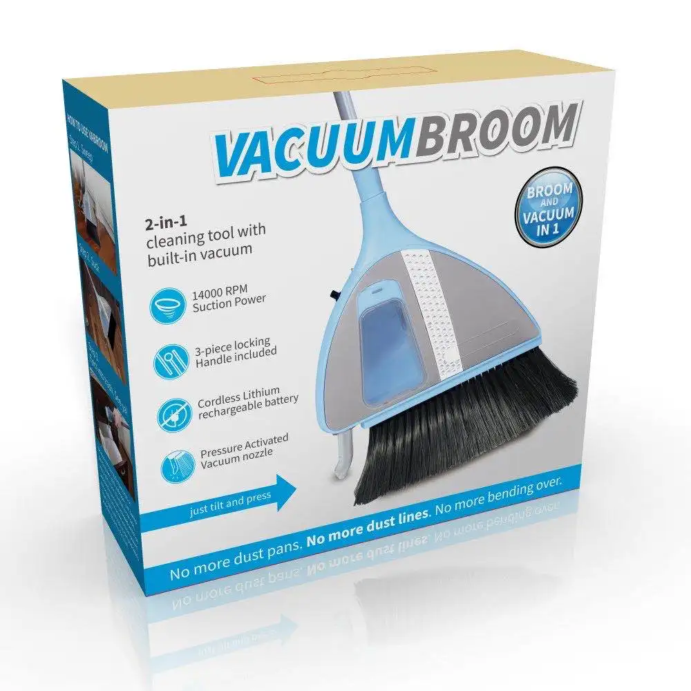 2-in-1broom With A Vacuum Hybrid Eliminates Dustpans Broom With Built ...