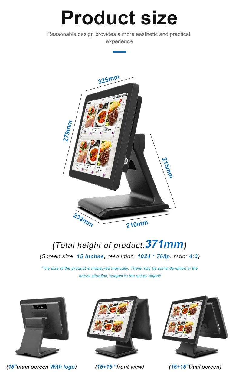 Restaurant-Optimized 15 Inch POS System Featuring 8 USB Ports & Crisp ...