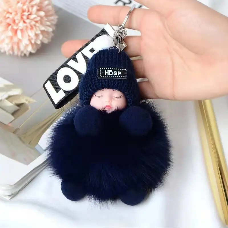 Kawaii Sleeping Baby Doll Plushie Keychain - Perfect Gift