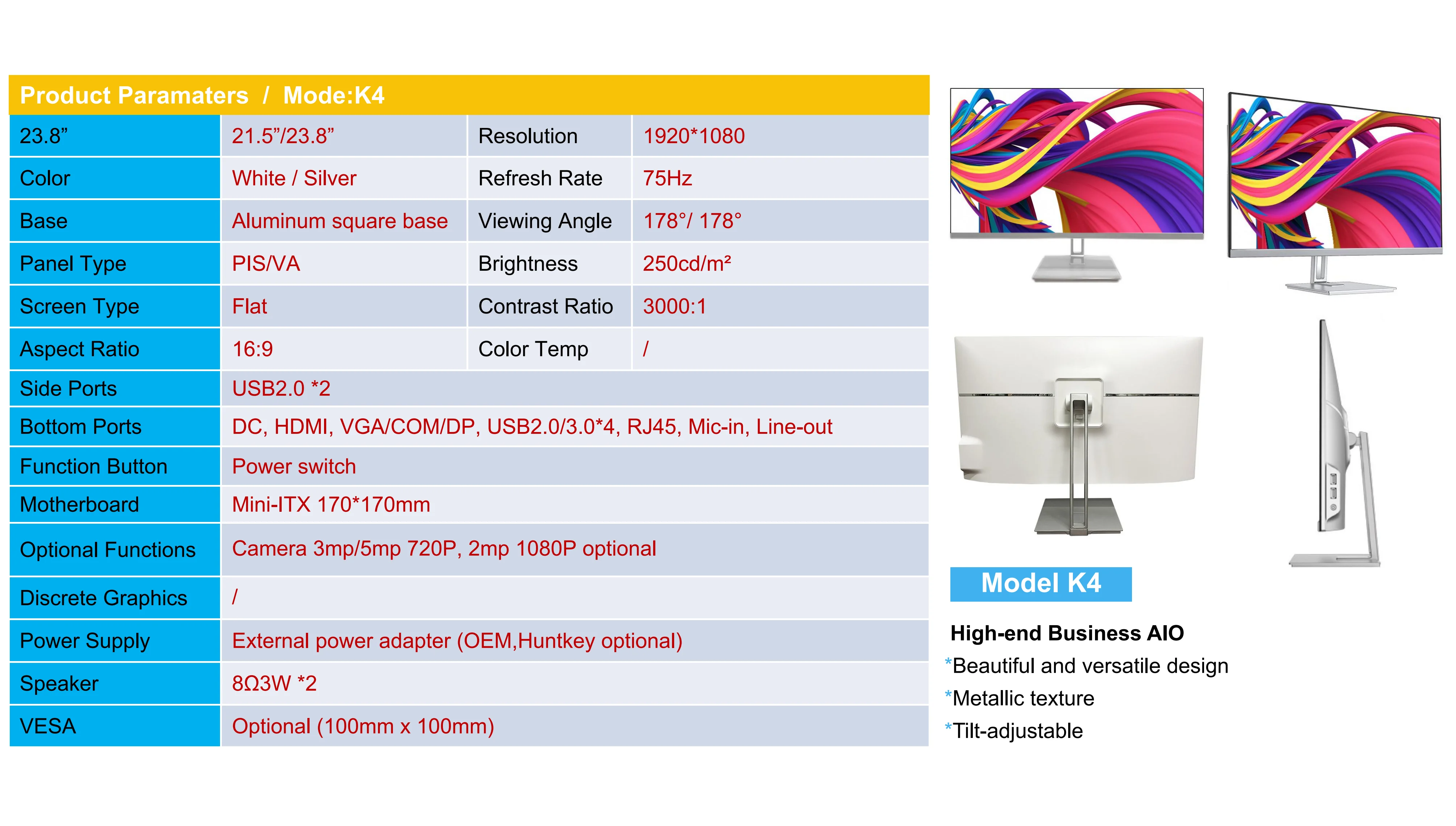 Stand All-in-one+pc 21.5 23.8 Inch I7 4gb/8gb Desktop Computer I3 I5 ...