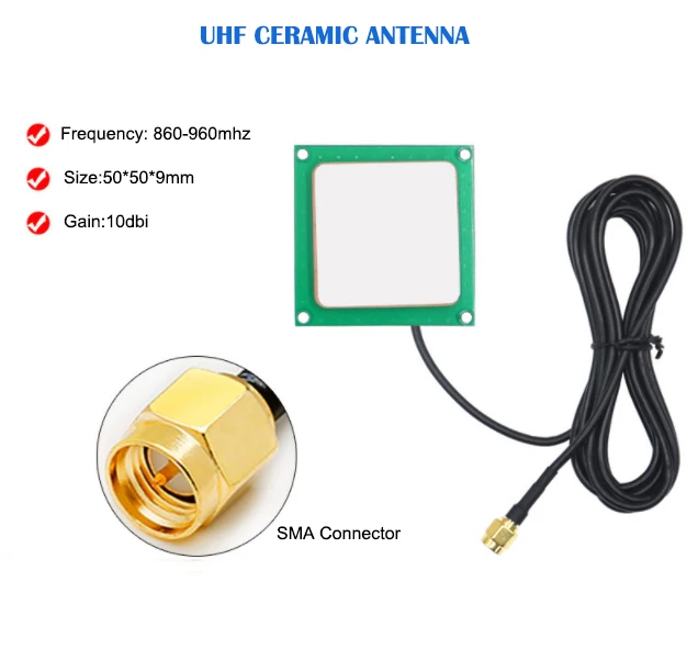 1dBi 5dbi Small Size Ceramic Patch UHF RFID PAD Ceramic Antenna With ...