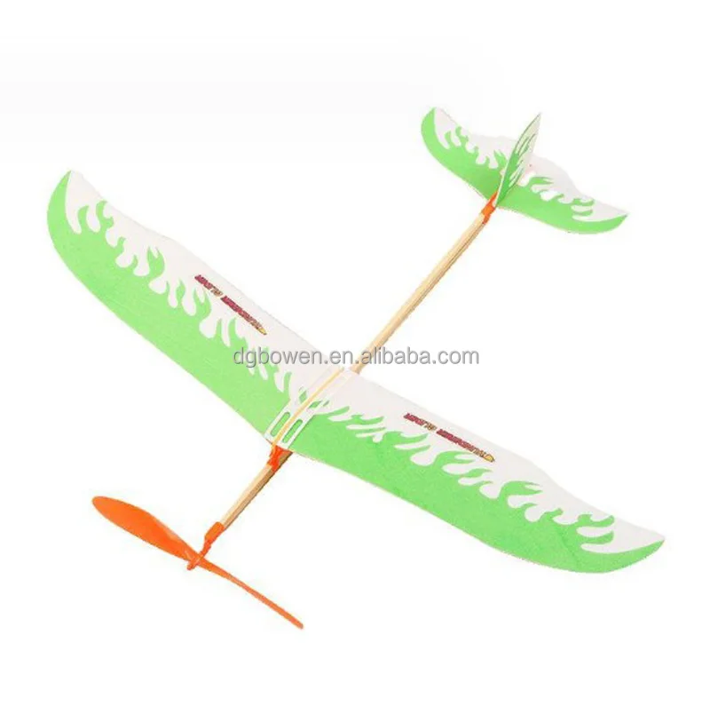 Rubber Band Powered Airplane DIY Glider Plane Assemble Flying Model ...