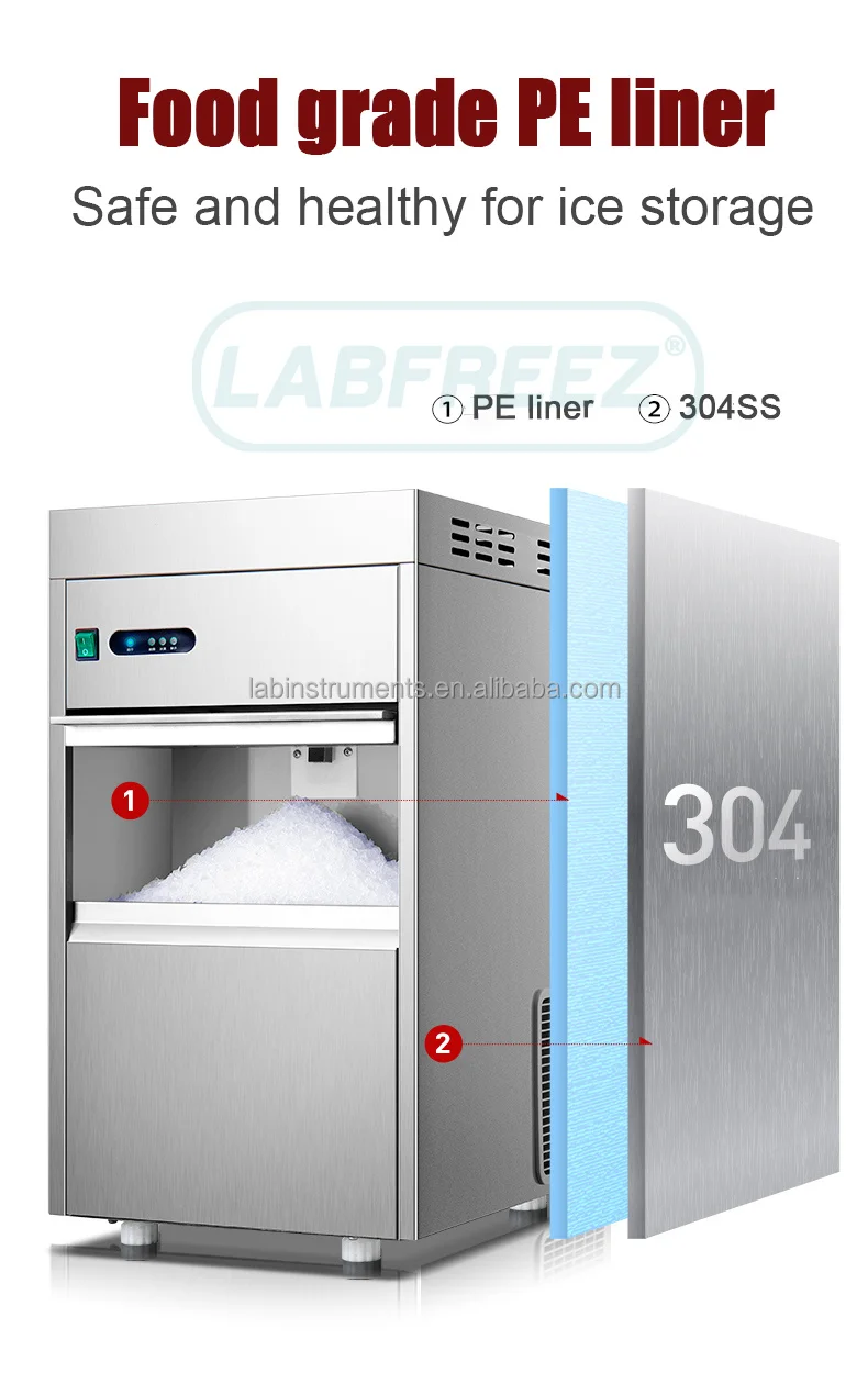 20kg to 500kg/day Laboratory Flake Ice Maker - High Accuracy