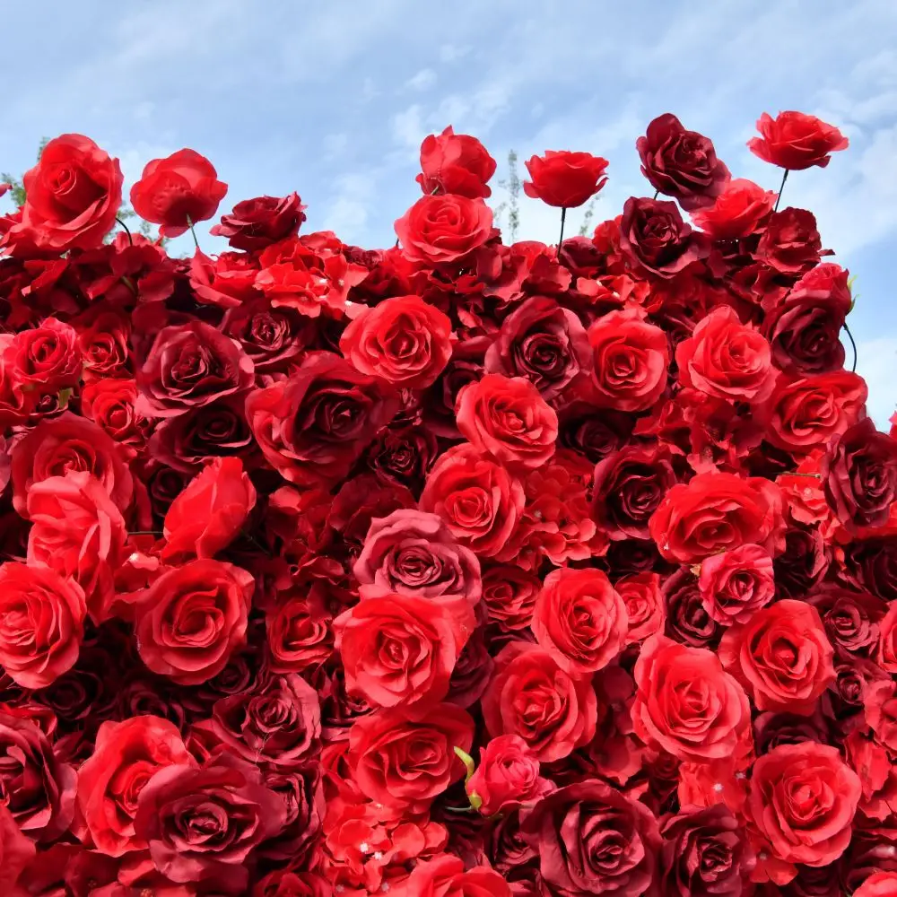 8ft X 8ft Red Flower Wall Backdrop Panel 3d 5d Roll Up Zipper Fabric ...