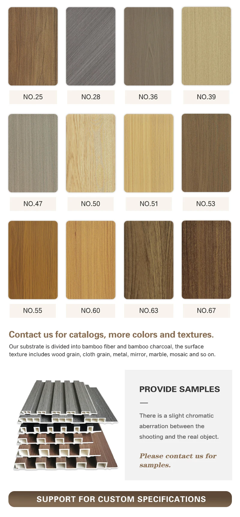 Indoor Decoration Pvc Wpc Wall Panel Fluted Grille Wall Louvers Board ...