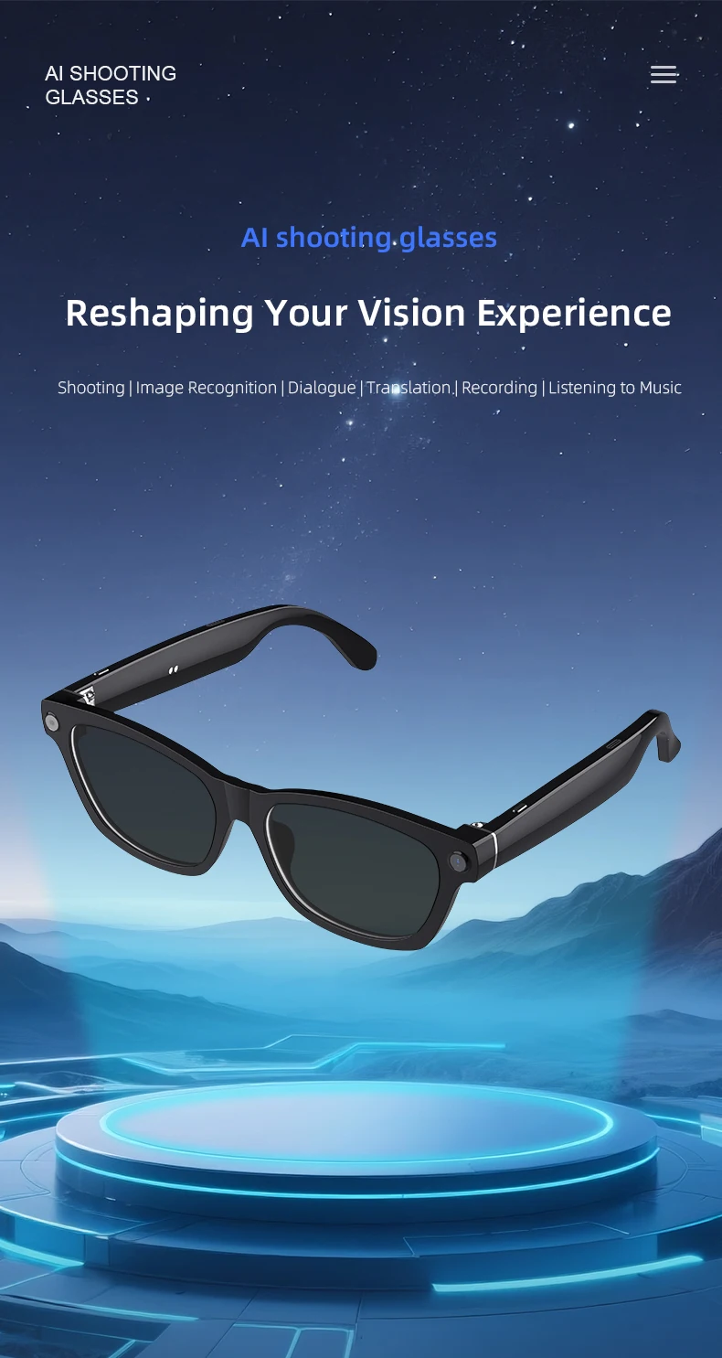 AI Smart Sunglasses Glasses with Camera for Bluetooth Eyewear Smart ...