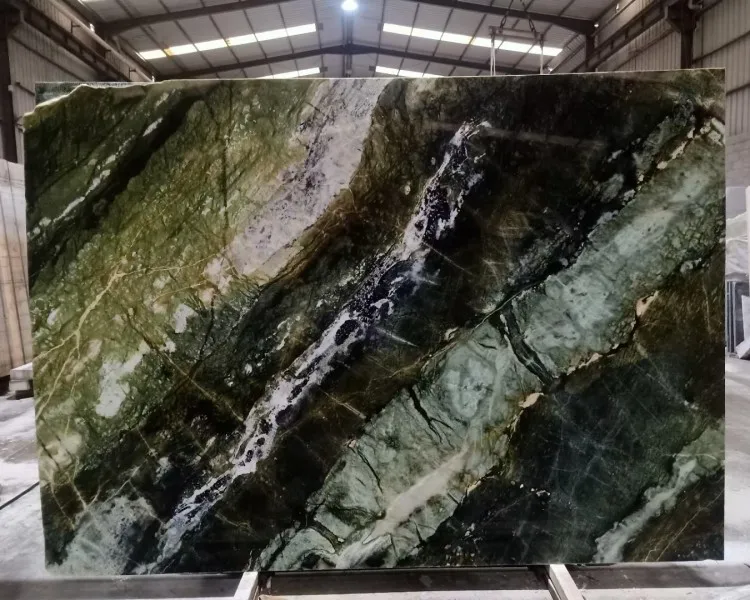 Luxury Imported Polished Natural Green Stone Green Quartzite Slab For ...