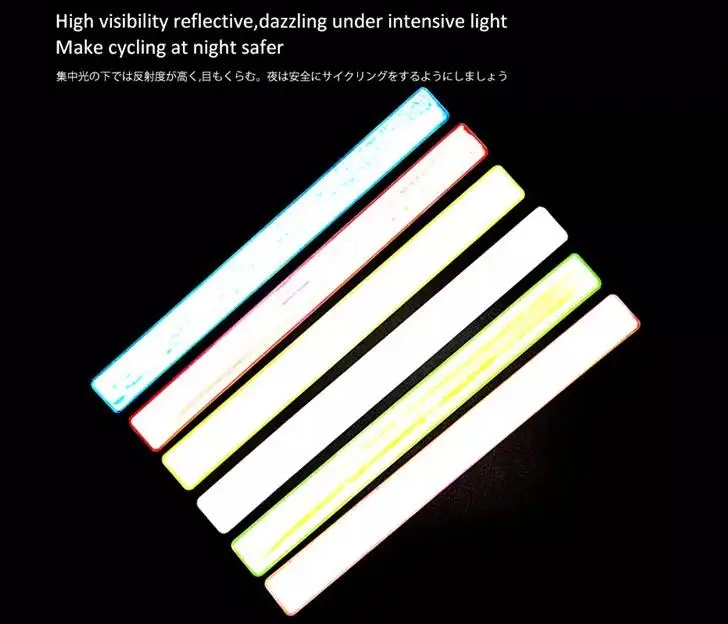 Reflex Ankle Arm Bands Slap Snap Wrap Reflective Bracelet Armbands ...