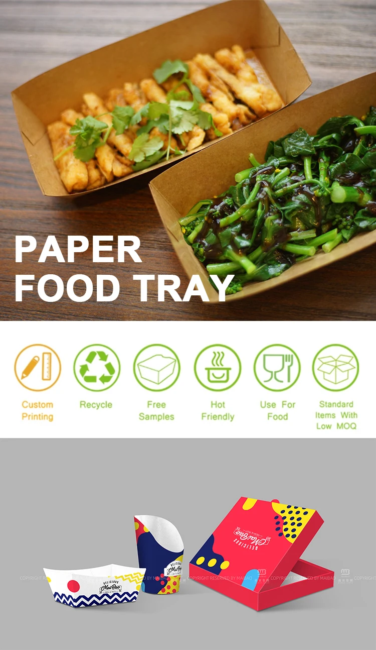 Custom Logo Restaurant Disposable Togo Takeout Food Paper Boxes Tacos ...