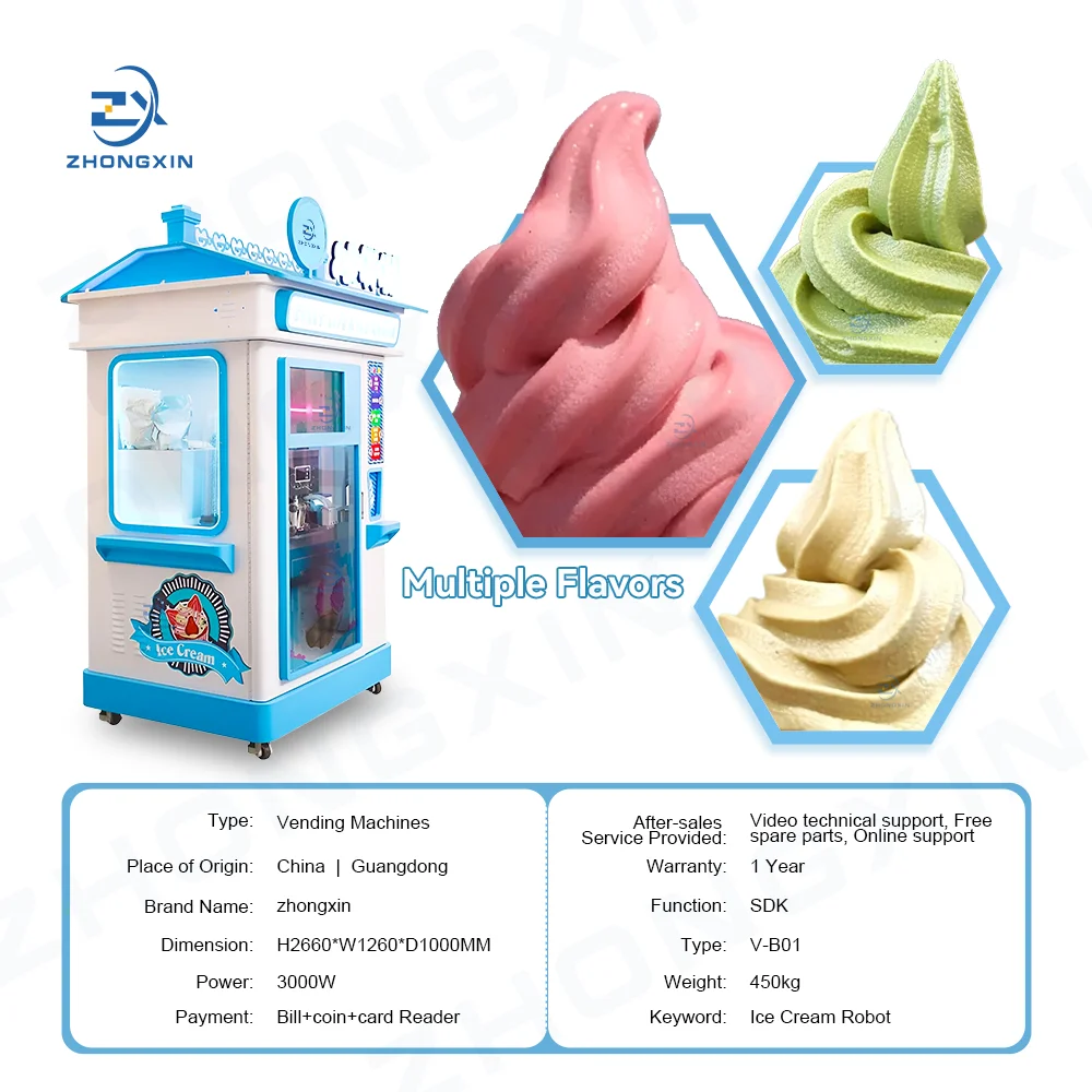 Amusement Park Coin-operated Card-operated Ice Cream Vending Machine ...
