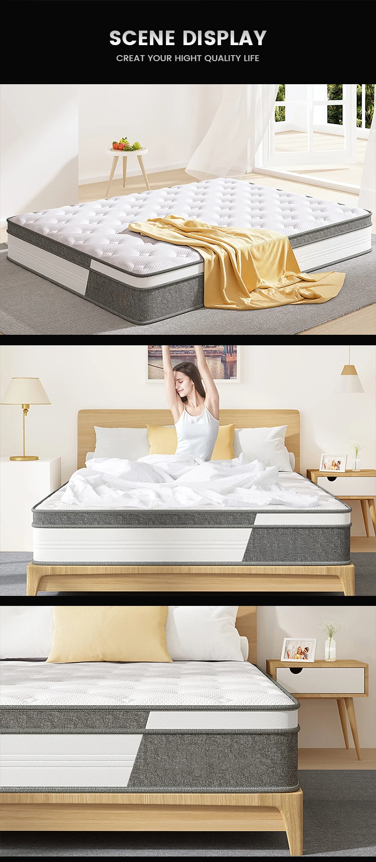 Sleep Tight Soft Pocket Spring Mattress Visco Euro Top King Size Materase Spring Mattress ...