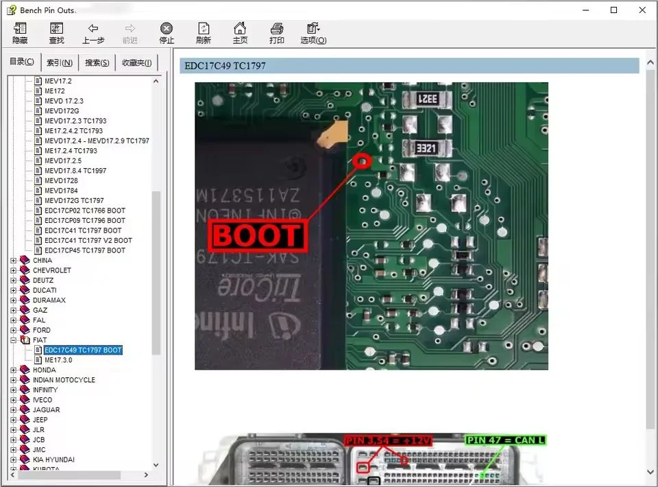 ECU Bench Pinout E-Book Software - Large Database for Repair