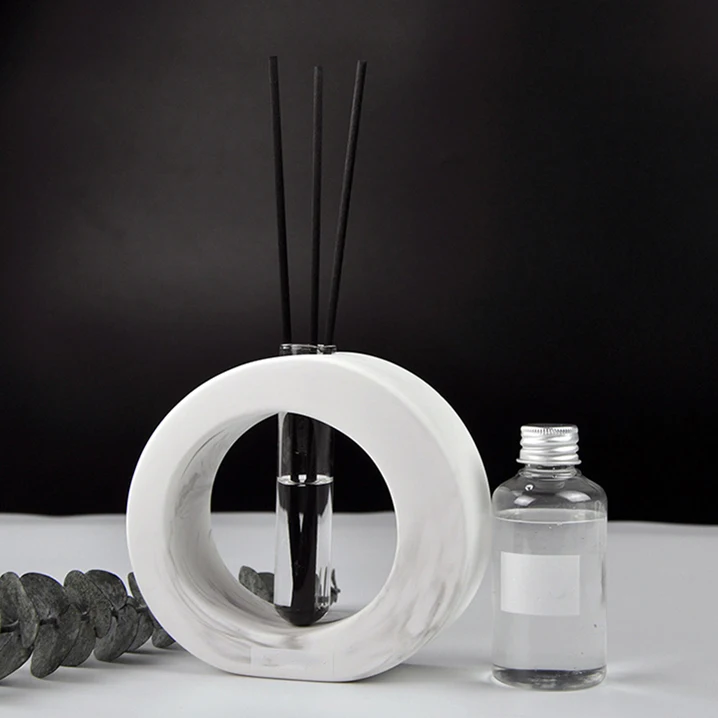 Wholesale Ceramic Reed Diffuser Ceramic Stone Diffuser With Black Fiber ...