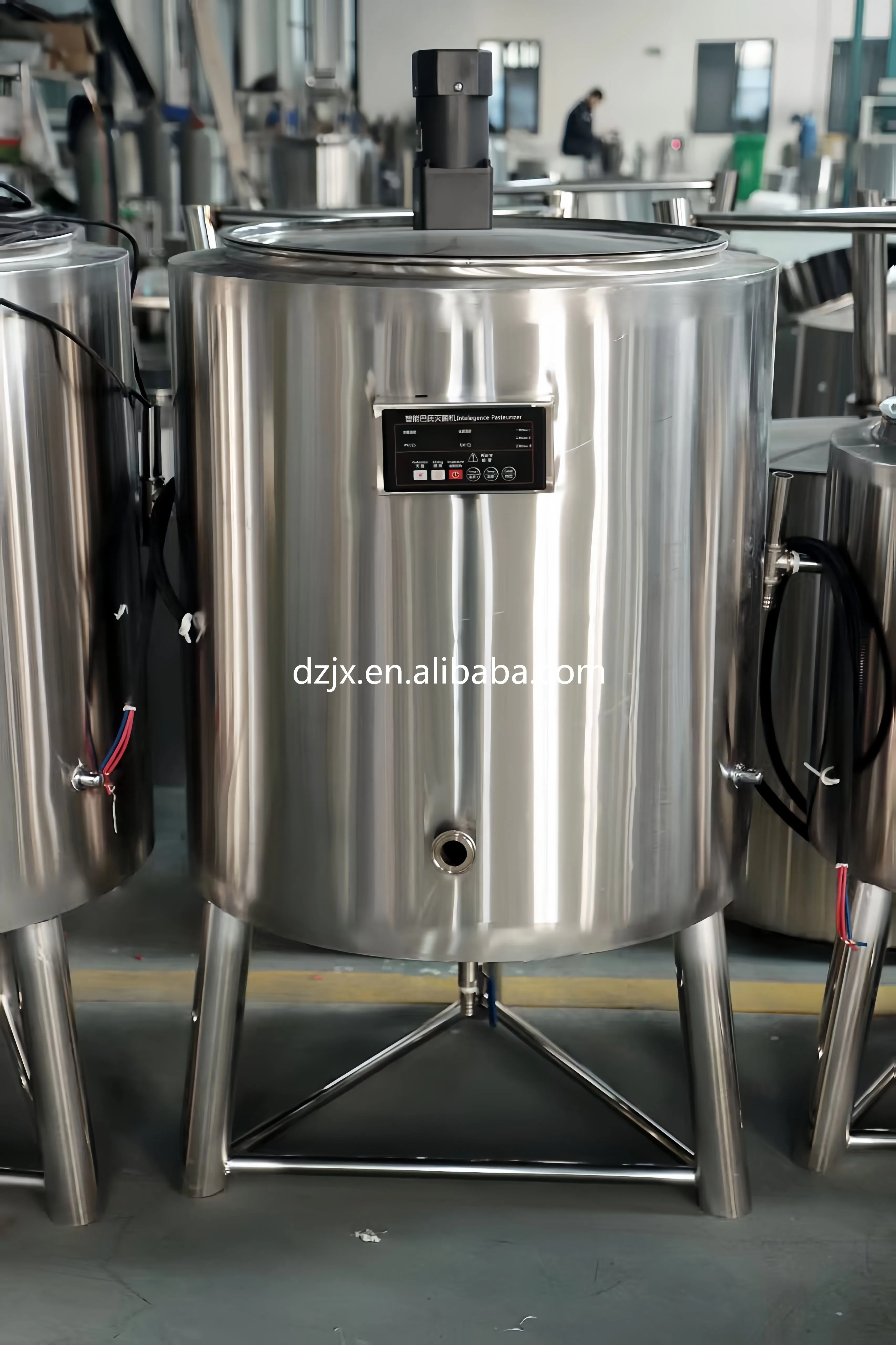 DZJX 100l 500l Electric Heating Batch Pasteurizer with Cooling and Homogenizer for Yogurt Milk ...