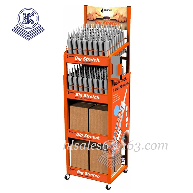 Adhesive Sealant Metal Display Spray Can Stand Rack