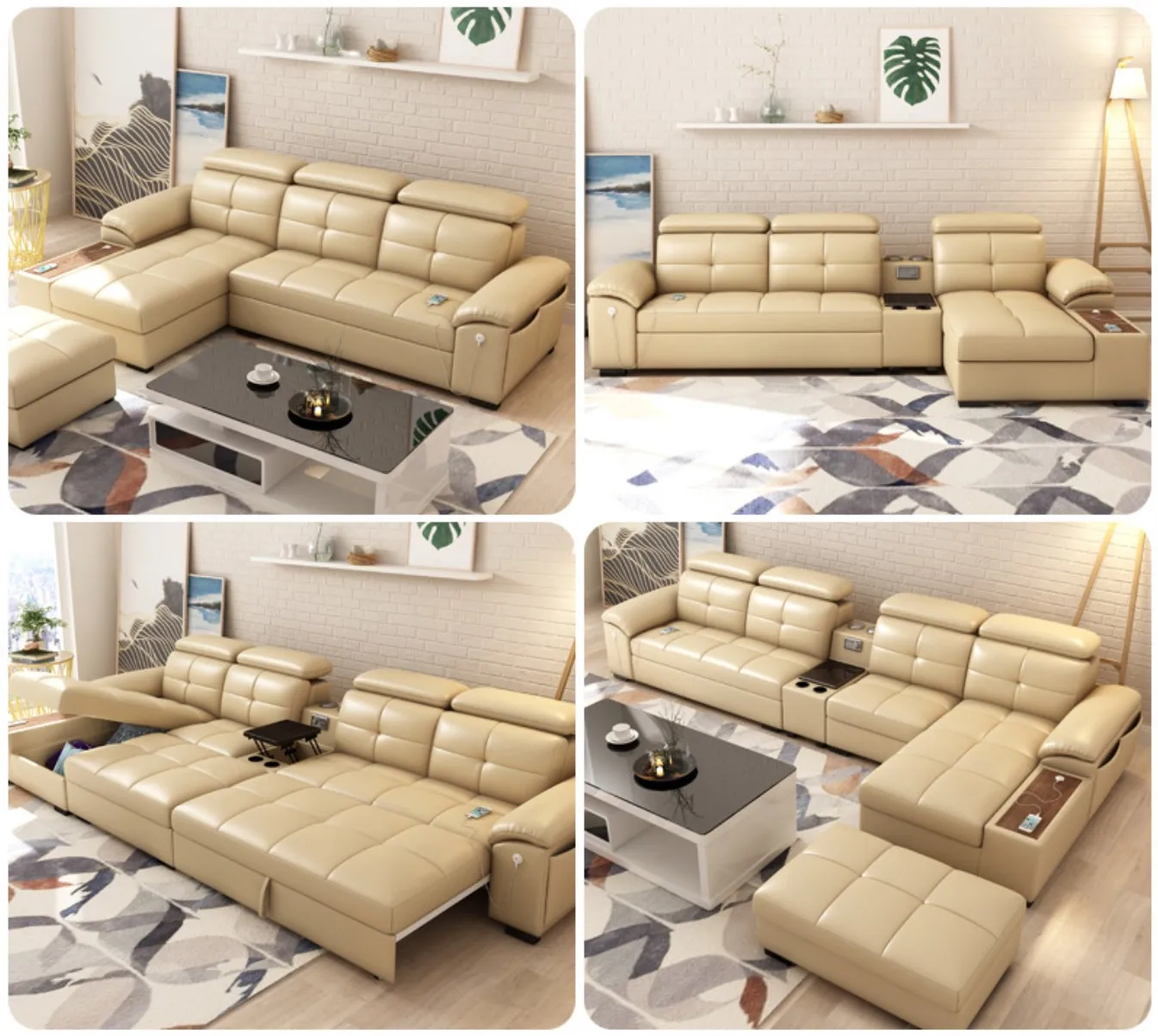 Living Room Intelligent Sofa Bed Modern Simple Foldable Storage Multi ...