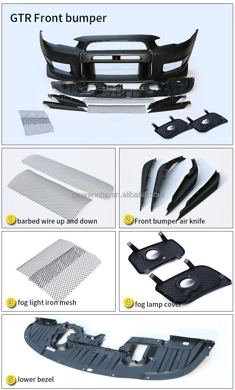 Automotive parts Car bumpers For Mitsubishi lancer 2009-2015 Upgrade To ...