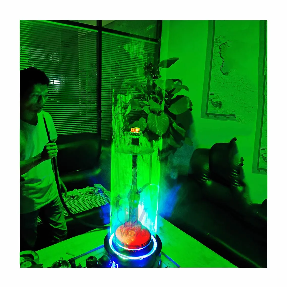 Amazing Laser Light Hookah Bar Laser Lamp Big Glass Shisha Light ...