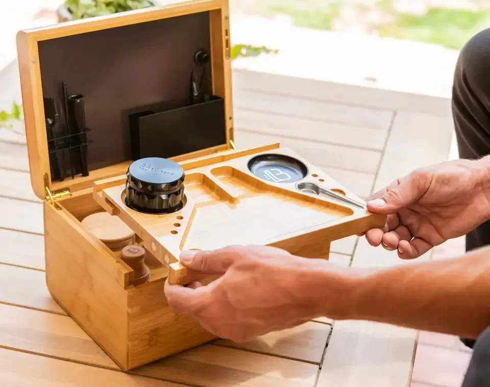 Customized Logo Smellproof Smoking Stash Box Herbal Supplies Set With ...