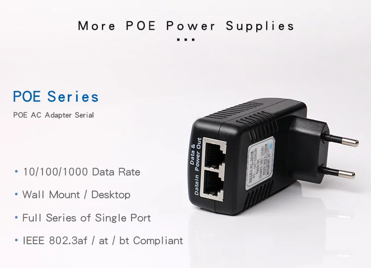 Poe Adaptor 12w 15w Poe Injector / Adapters 24v 0.5a,48v 0.5a Poe ...