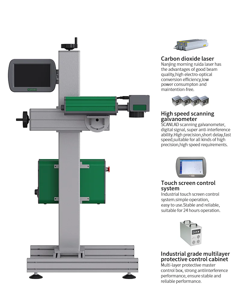 High Speed 20W 30W 50W 100W Fiber Flying Laser Marking Machine-Laser ...
