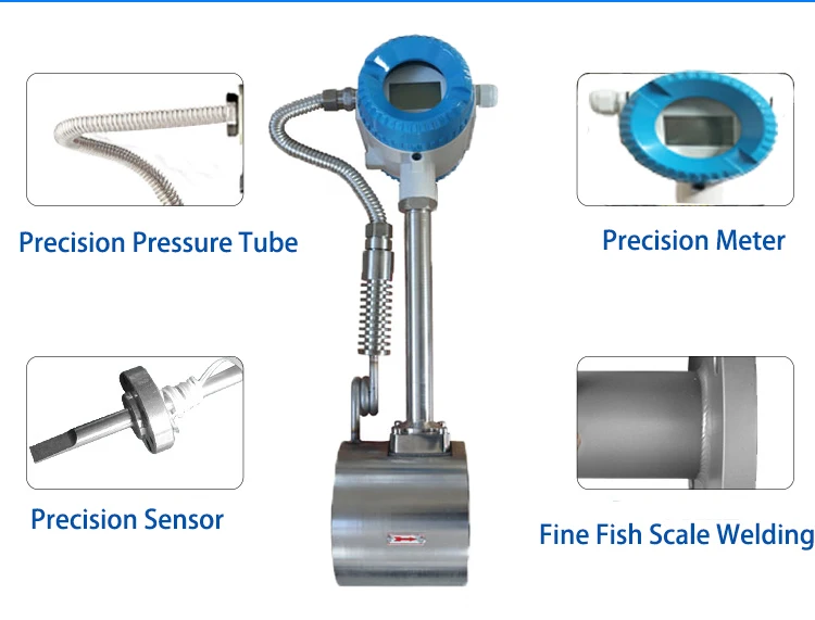 Flange Connection Wafer Type DN15-DN300 RS485 Boiler Steam Flow Meter 4 ...