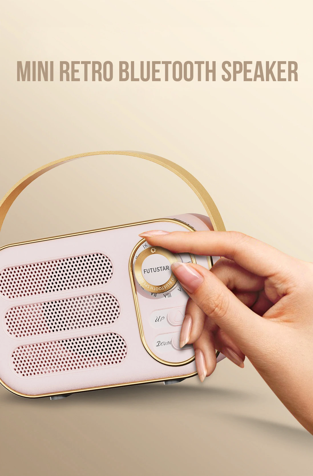 Mini Retro Bluetooth Speaker with FM Radio - Portable & Wireless