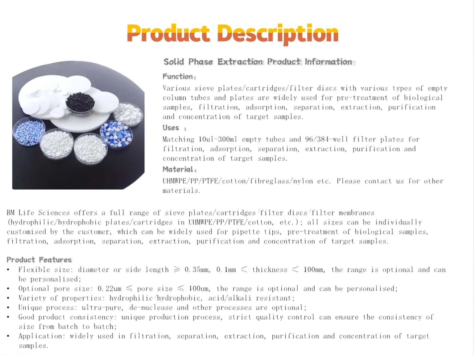 20ml Affinity Chromatography Column Sieve Plate Protein Purification ...