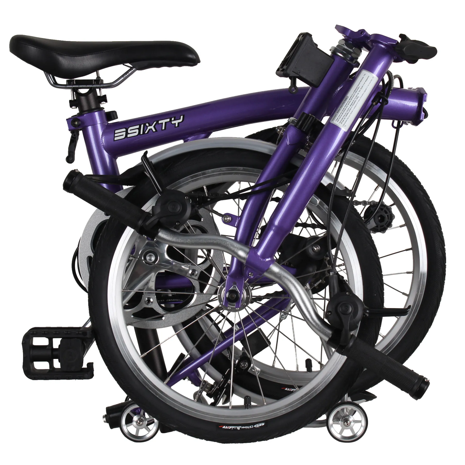 3sixty Folding Bike 16 Inch Folding Portable Bicycle Y-bar S6 Purple ...
