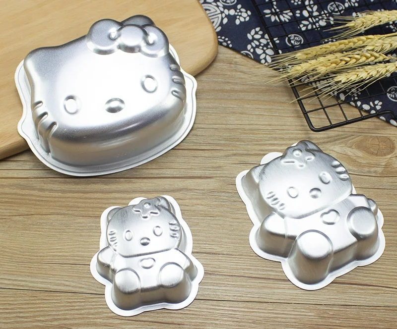 Factory supply Cat face shape anodized aluminum cake pan Cat head shape ...